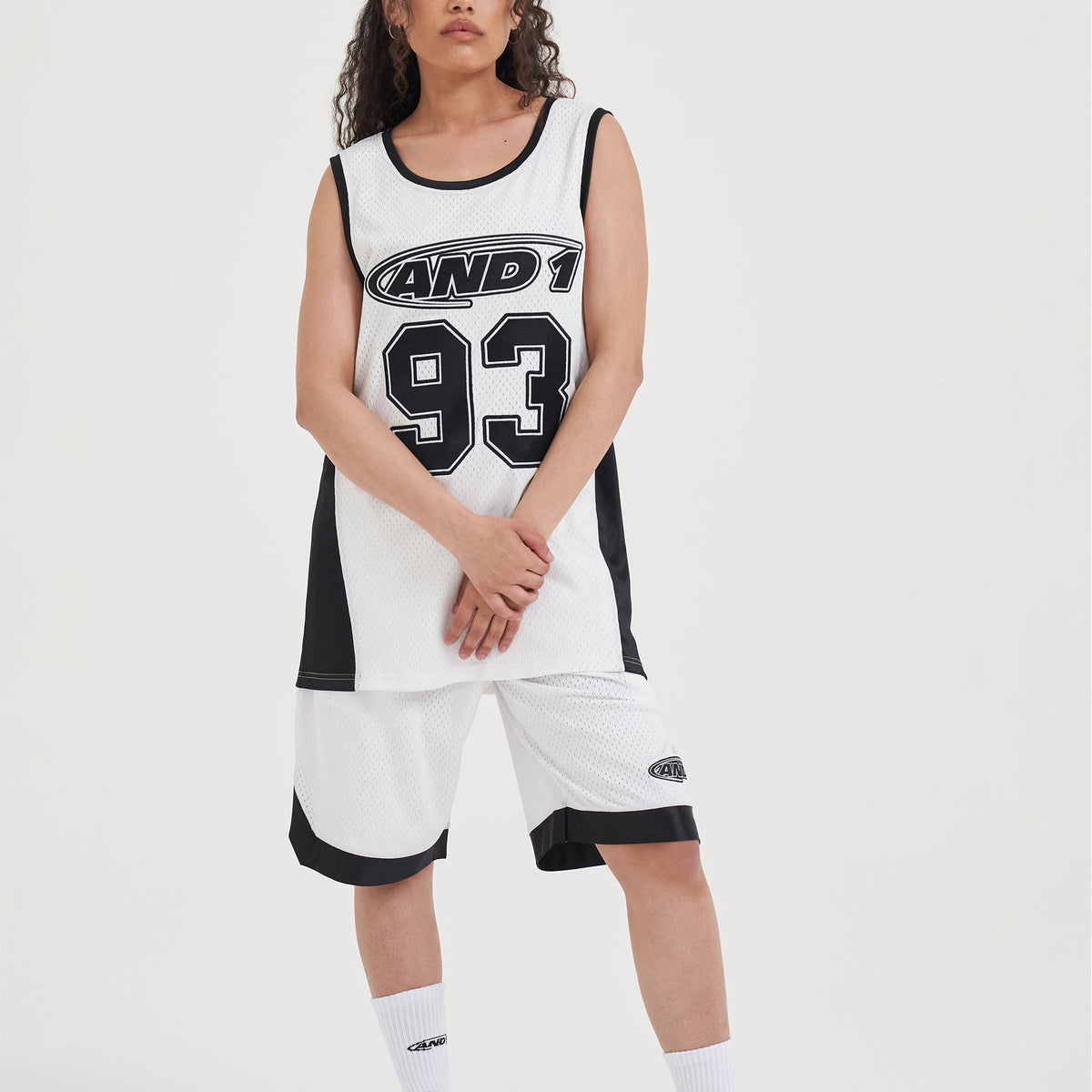 Womens Logo Airtex Basketball Shorts - White – And1 UK